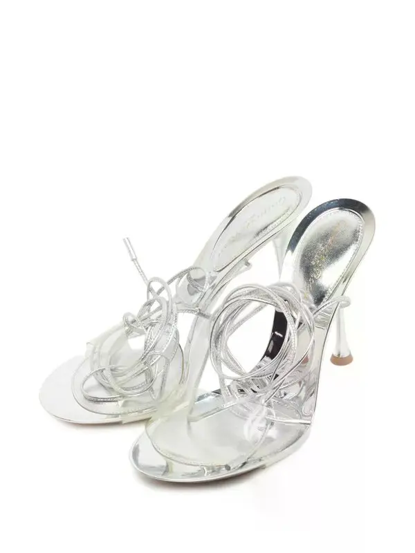 GIANVITO ROSSI Tone Ankle-wrap Stiletto Sandals - Silver