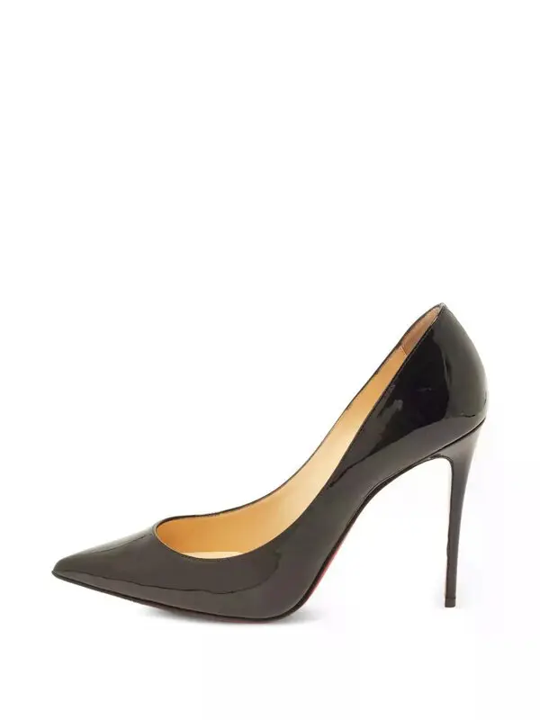 CHRISTIAN LOUBOUTIN Kate Patent Leather Pointed Toe Stiletto Pumps - Black