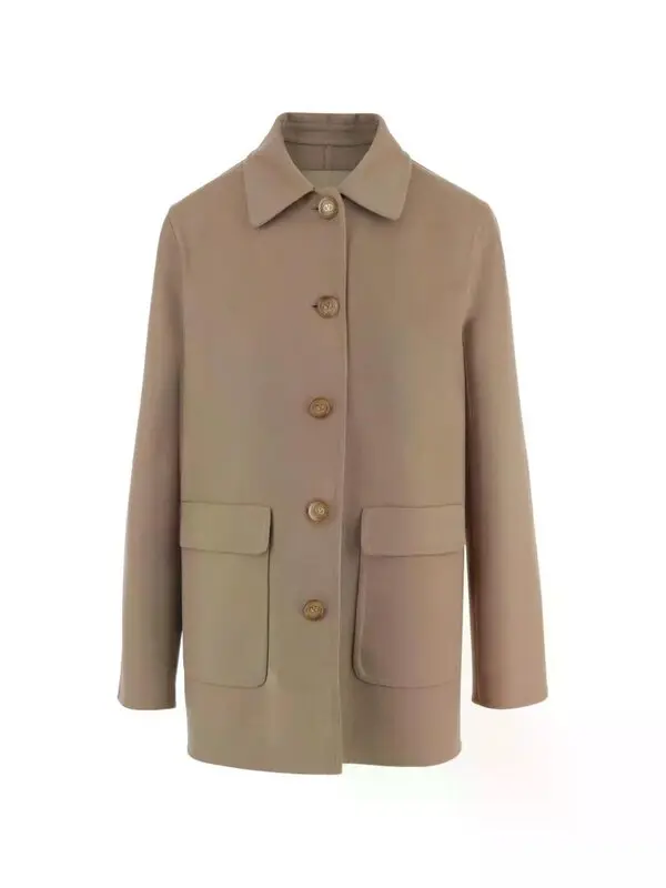 Valentino Garavani Logo-button Pocket-detail Coat