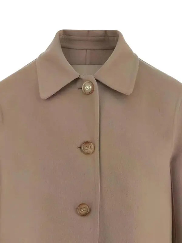 Valentino Garavani Logo-button Pocket-detail Coat