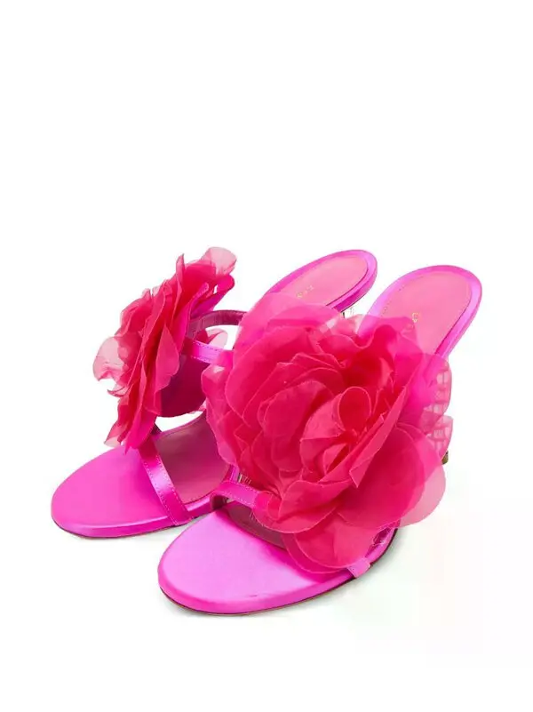 LE SILLA Rose Appliqué Sandals - Pink