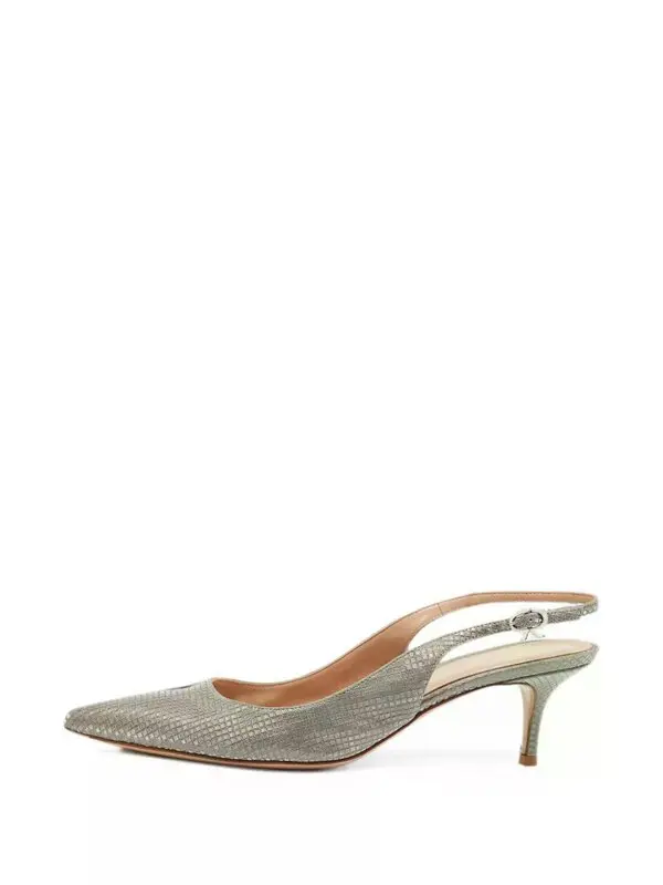 GIANVITO ROSSI Glitter Finish Pointed Toe Slingback Pumps