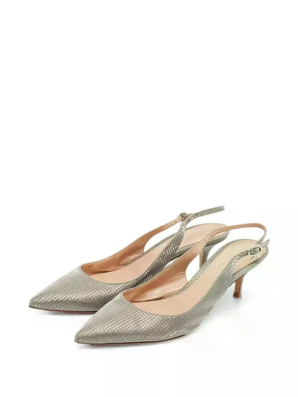 GIANVITO ROSSI Glitter Finish Pointed Toe Slingback Pumps