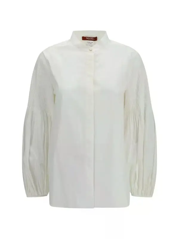 Max Mara Pleated Puff-sleeve Blouse