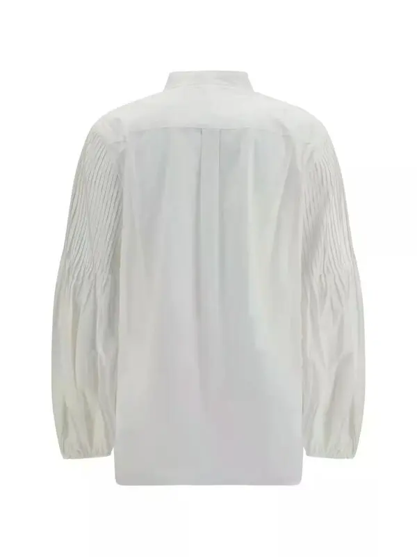 Max Mara Pleated Puff-sleeve Blouse