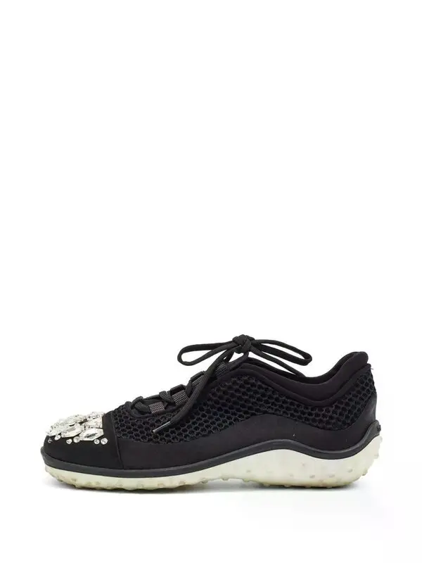Miu Miu Crystal Embellished Mesh Sneakers