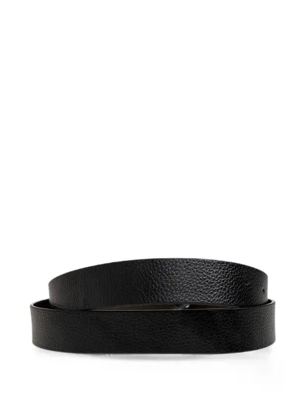 Emporio Armani Reversible Leather Belt With Rectangular Plaque Buckle