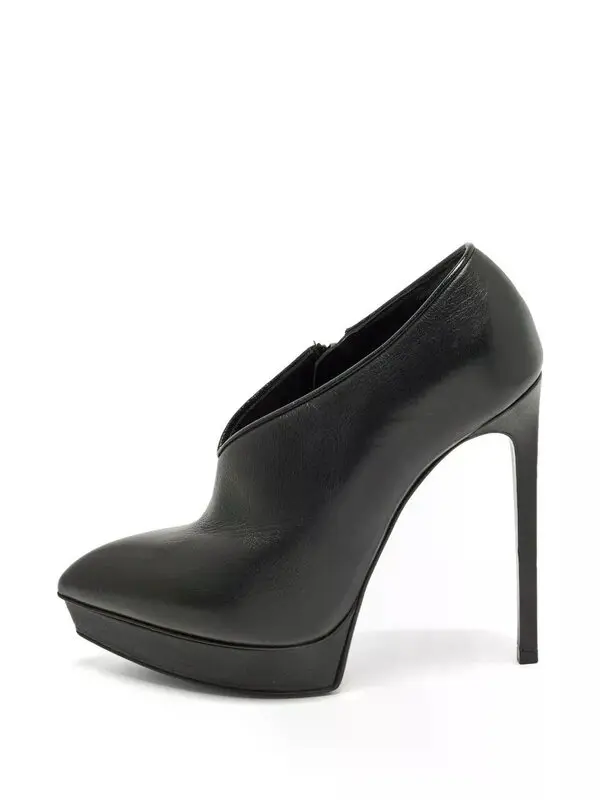 Saint Laurent Leather Zip Up Ankle Boots