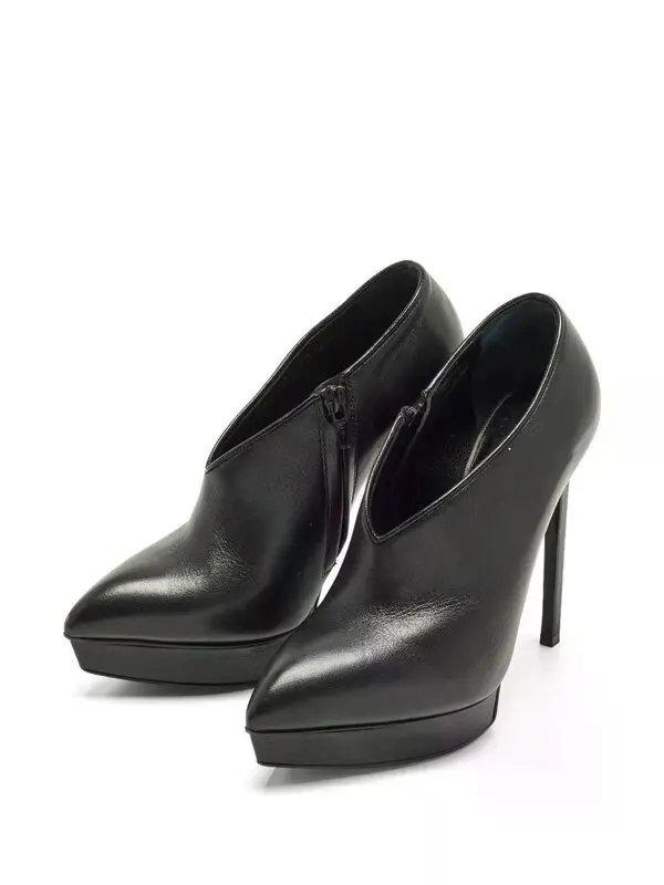 Saint Laurent Leather Zip Up Ankle Boots