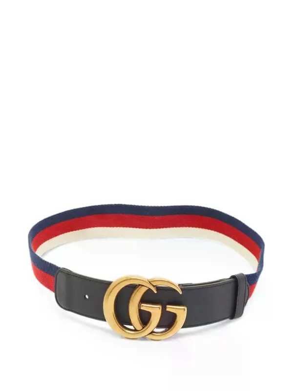 Gucci Double G Sylvie Web Stripe Belt