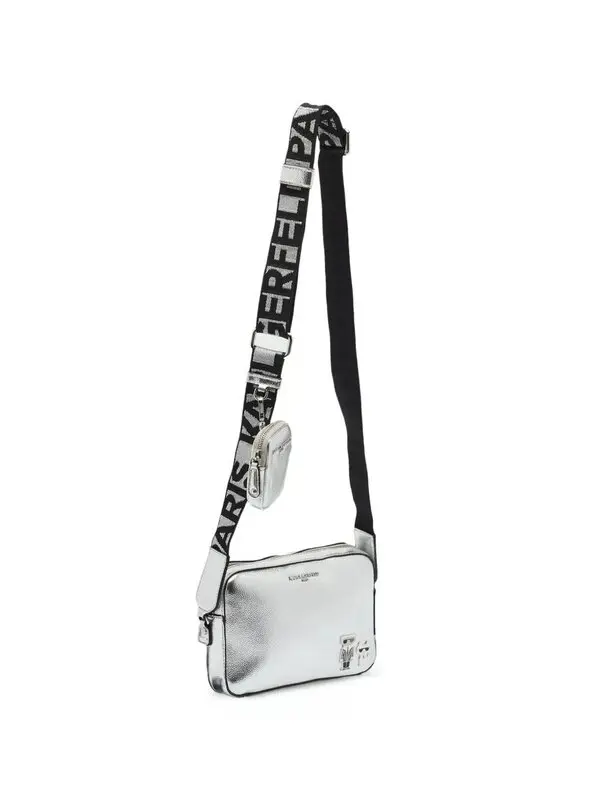 Karl Lagerfeld Maybelle Faux-leather Crossbody Bag - Silver