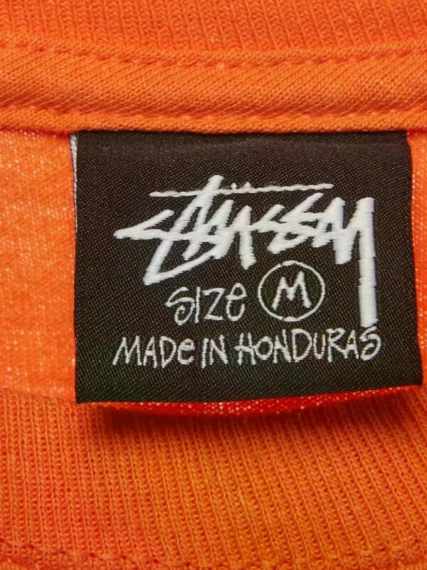 StÜssy Logo-print Crew-neck T-shirt - Orange