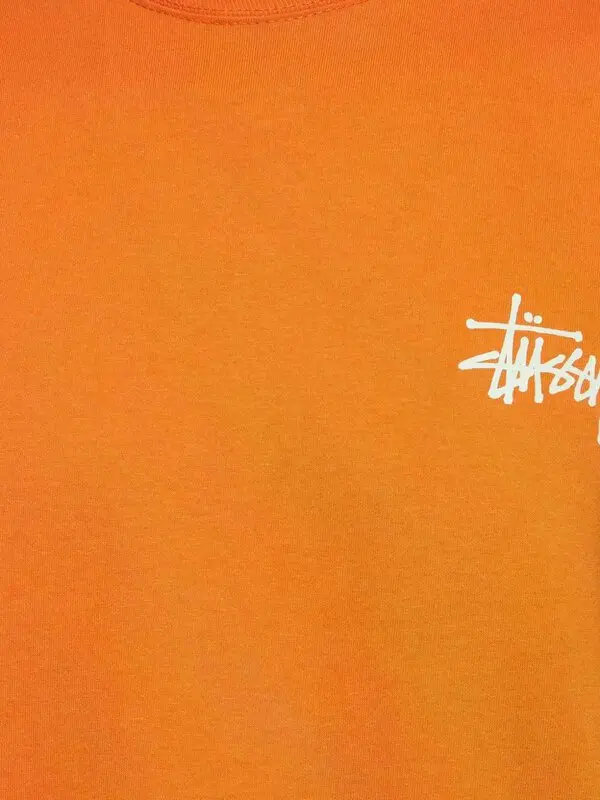 StÜssy Logo-print Crew-neck T-shirt - Orange