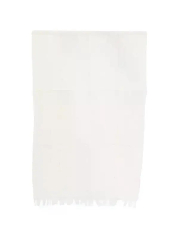 D'ANIELLO Check Fringed Scarf - Neutrals
