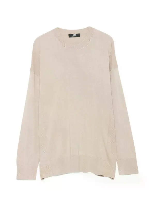 Alpha Studio Side-slit Crew Neck Sweater