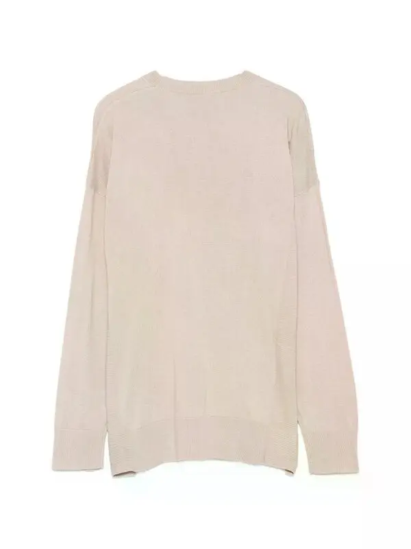 Alpha Studio Side-slit Crew Neck Sweater