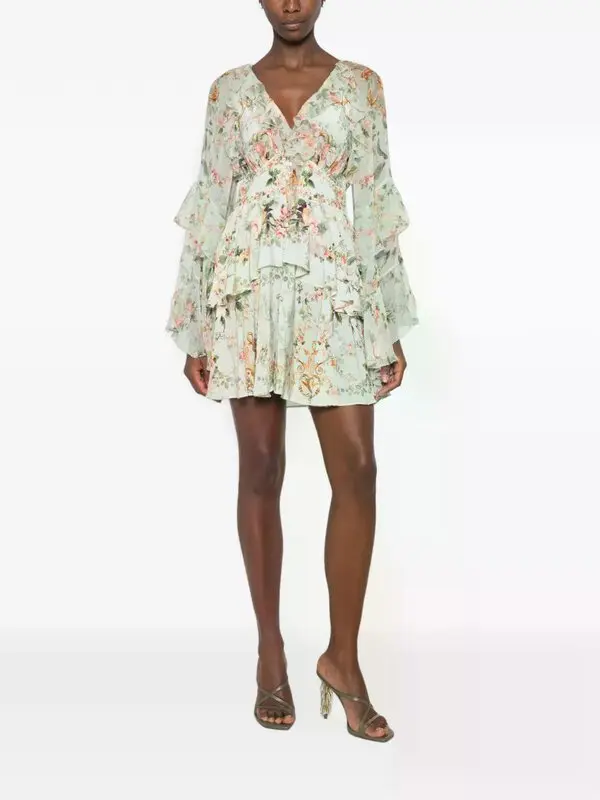 Camilla Floral Print Ruffled Mini Dress
