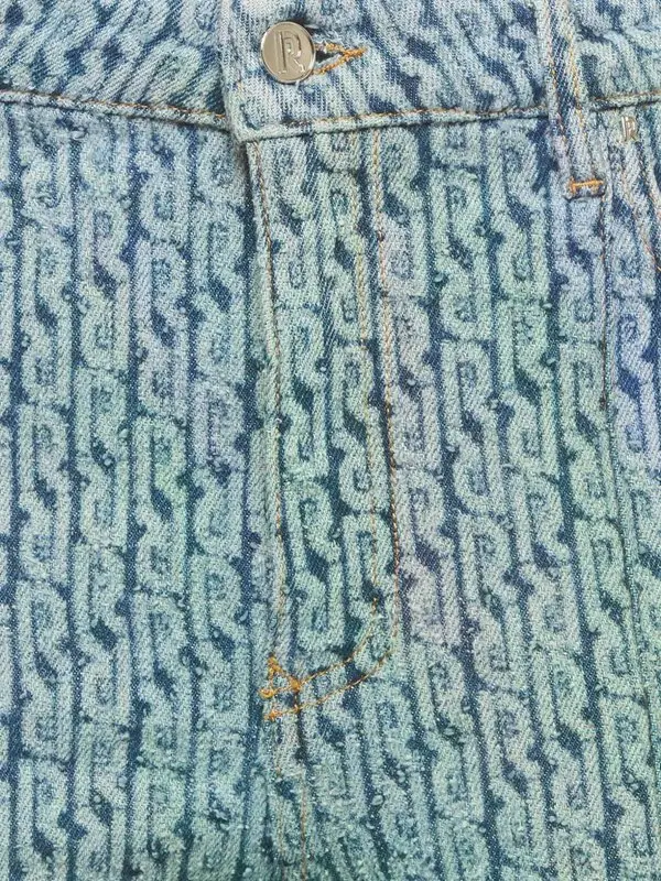 Rabanne Monogram Pattern Flared Jeans