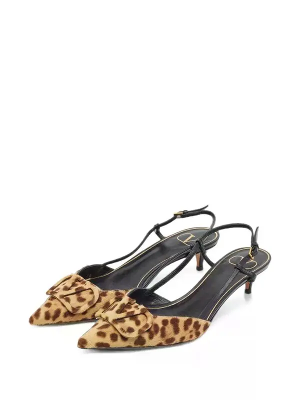 Valentino Garavani Vlogo Leopard-print Slingback Sandals