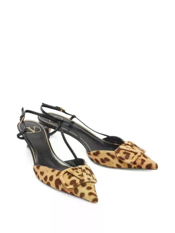 Valentino Garavani Vlogo Leopard-print Slingback Sandals