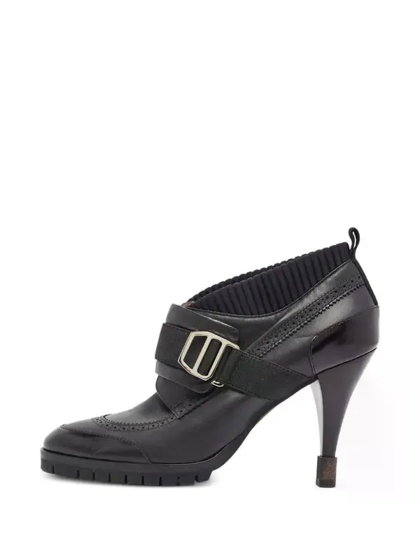 Hermès Leather Ankle Boots With Metal Buckle