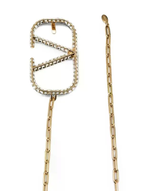 Valentino Garavani Crystal-embellished Vlogo Signature Chain Belt