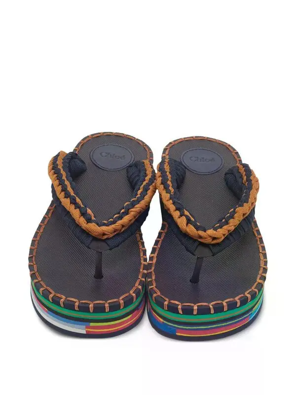 Chloé Braided Strap Platform Thong Flip-flops