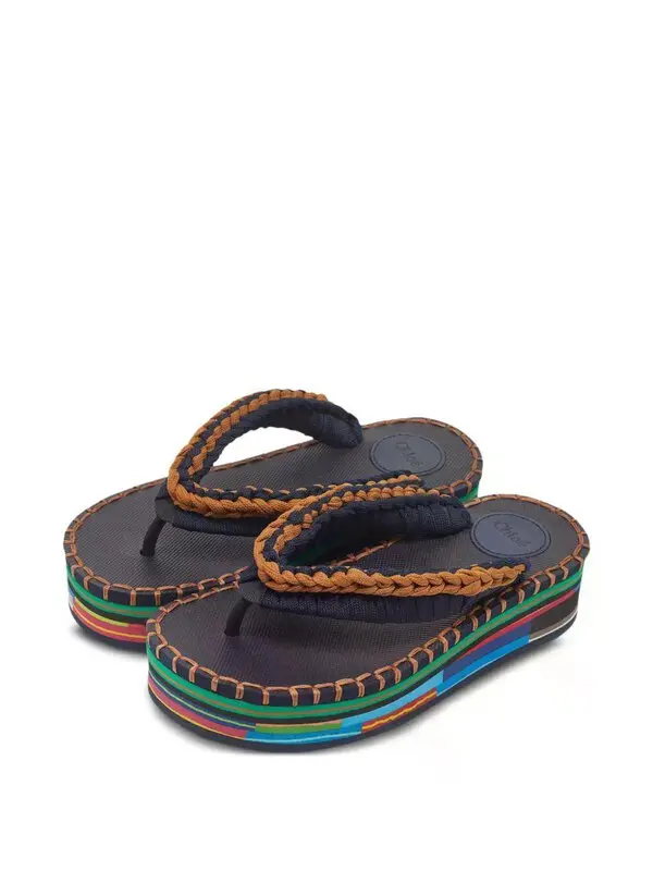 Chloé Braided Strap Platform Thong Flip-flops