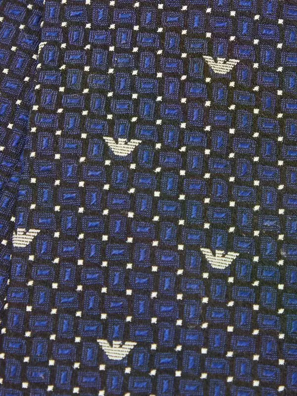 Emporio Armani Logo Jacquard Neck Tie - Blue