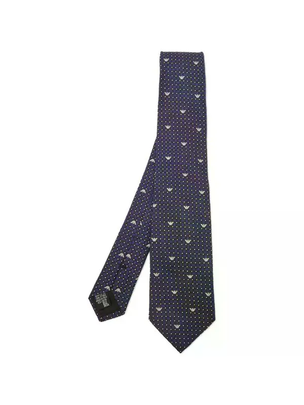 Emporio Armani Logo Jacquard Tie - Blue