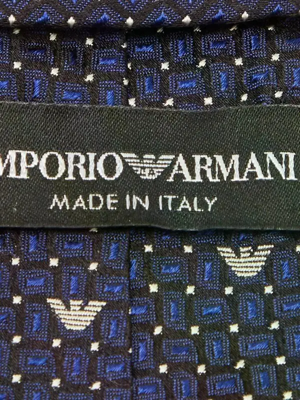 Emporio Armani Logo Jacquard Tie - Blue