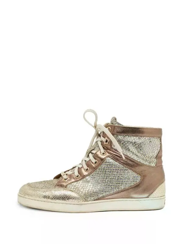 JIMMY CHOO Glitter High-top Sneakers - Gold