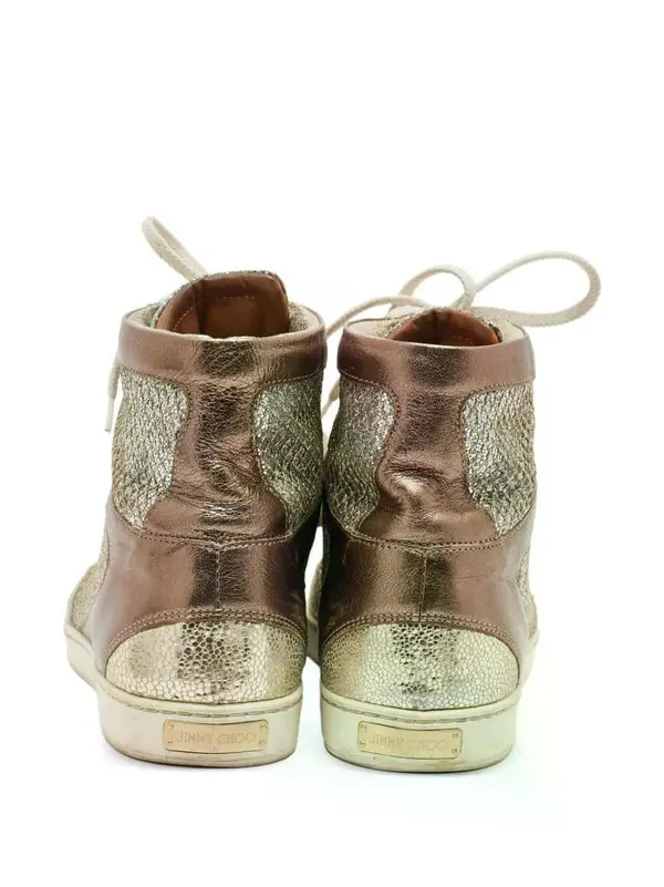 JIMMY CHOO Glitter High-top Sneakers - Gold