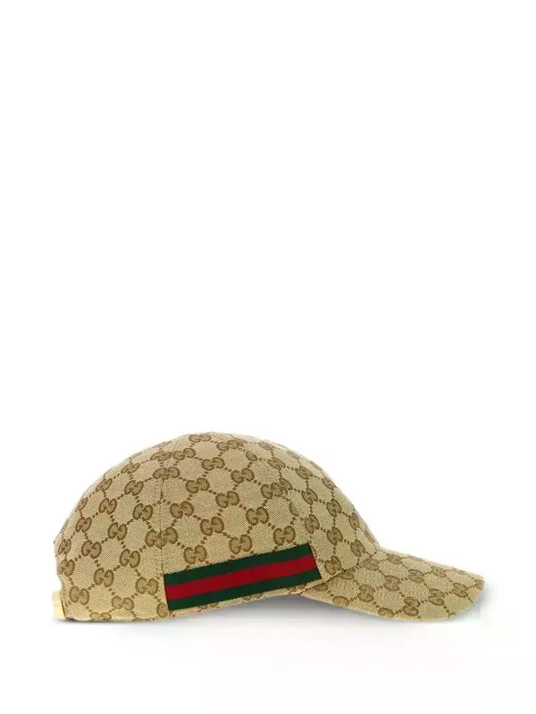 Gucci Gg Canvas Baseball Cap With Web Stripe - Neutrals