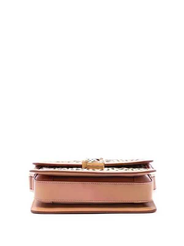 Saint Laurent Small Calf Hair Leopard Print Satchel Crossbody Bag - Neutrals