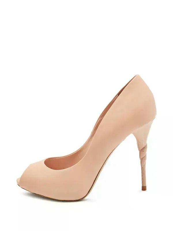 LE SILLA Peep-toe Pumps With Twisted Heel - Pink