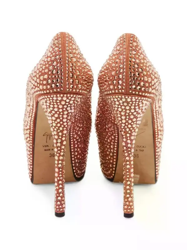 GIUSEPPE ZANOTTI Liza Crystal-embellished Peep-toe Platform Pumps