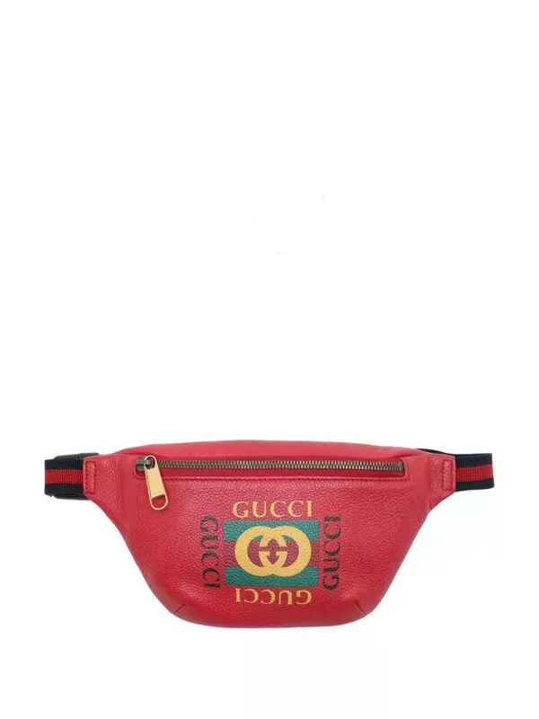 Gucci 2016-2026 Small Grained Calfskin Web Logo Belt Bag