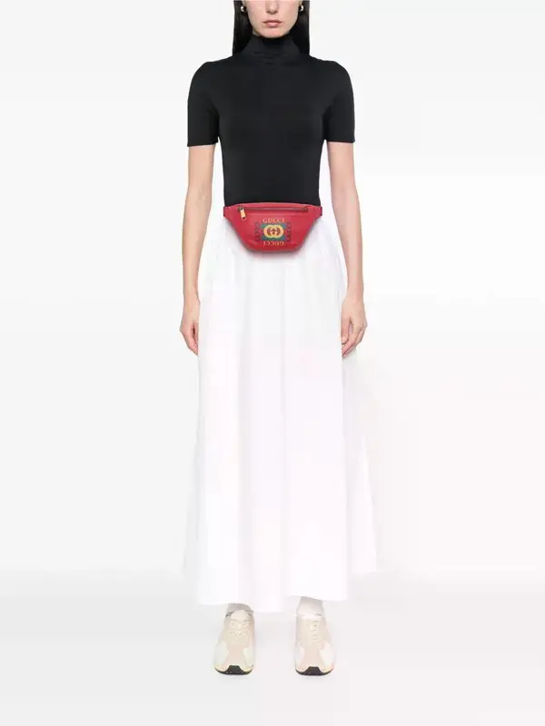 Gucci 2016-2026 Small Grained Calfskin Web Logo Belt Bag