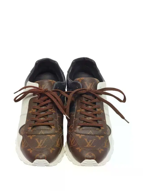 LOUIS VUITTON Run Away Monogram Canvas Sneakers - White