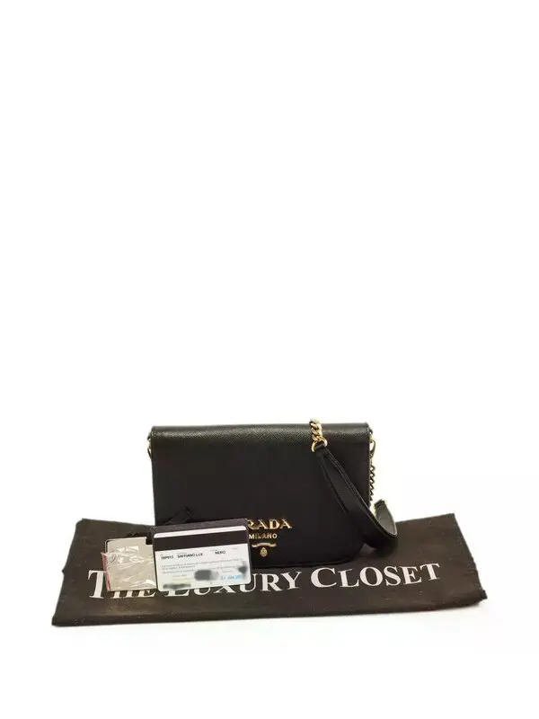 Prada Flap Saffiano Lux Leather Mini Crossbody Bag