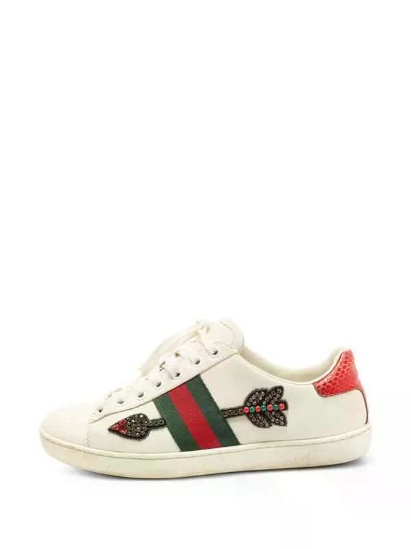 Gucci Ace Low-top Sneakers With Crystal Embellishments