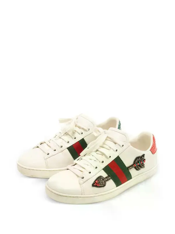 Gucci Ace Low-top Sneakers With Crystal Embellishments