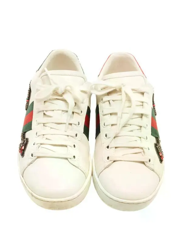 Gucci Ace Low-top Sneakers With Crystal Embellishments