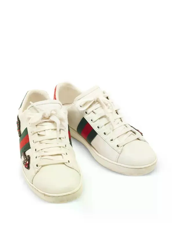 Gucci Ace Low-top Sneakers With Crystal Embellishments