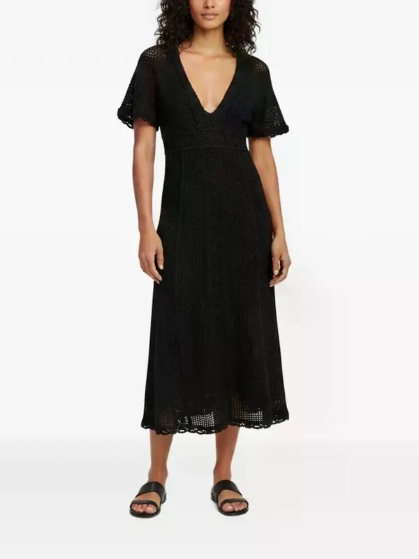 Dior Crochet V-neck Midi Dress