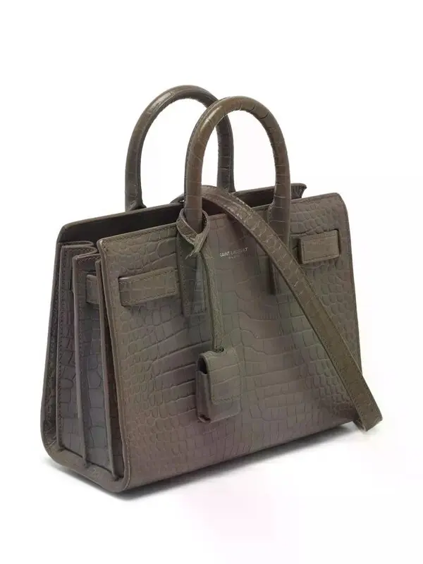 Saint Laurent Sac De Jour Crocodile-embossed Tote Bag