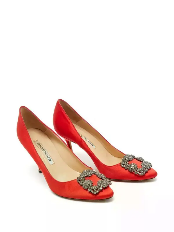 Manolo Blahnik Hangisi Embellished Buckle Pumps
