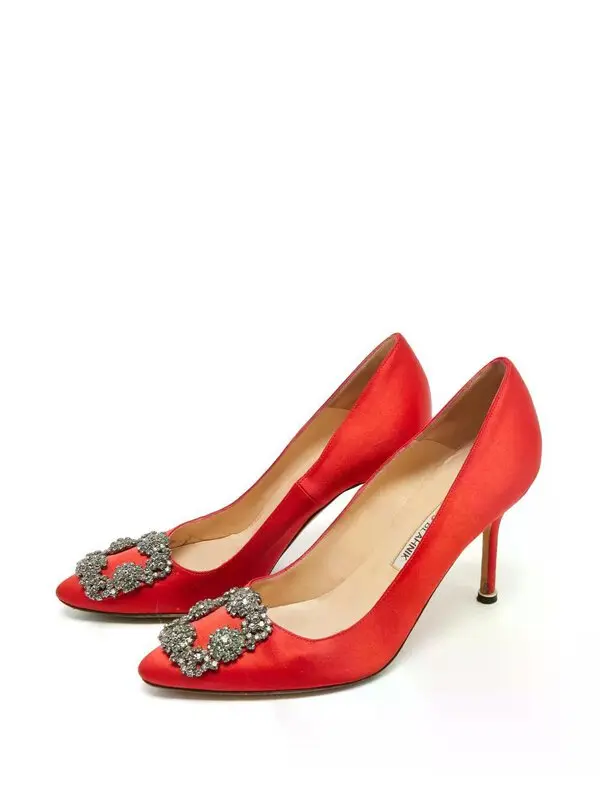 Manolo Blahnik Hangisi Embellished Buckle Pumps