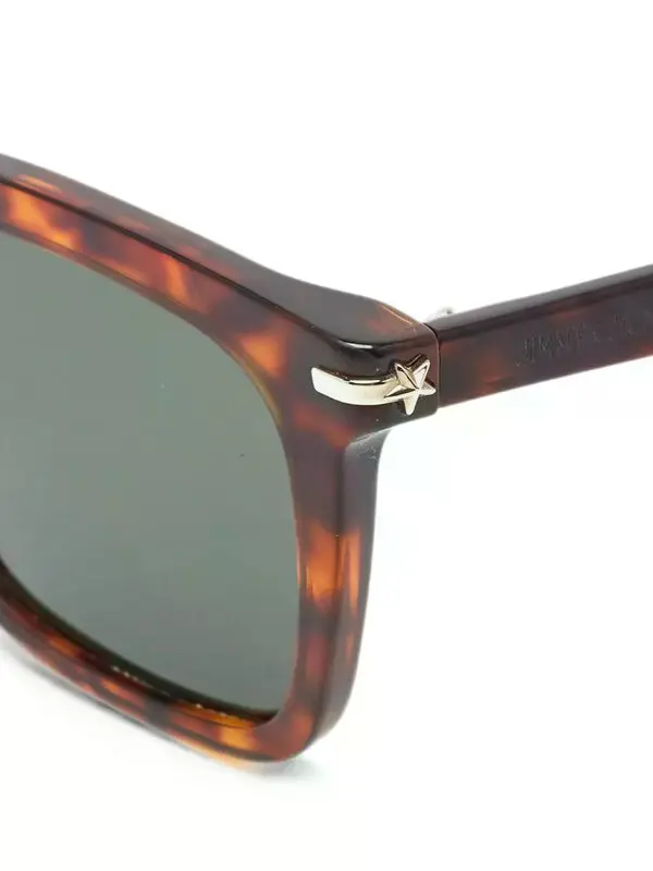 JIMMY CHOO Tortoiseshell-effect Square Frame Sunglasses